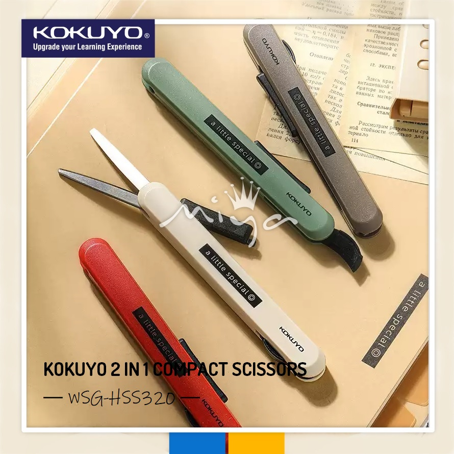 KOKUYO 2 IN 1 COMPACT SCISSORS WITH PORTABLE FOLDABLE CUTTER - a little ...