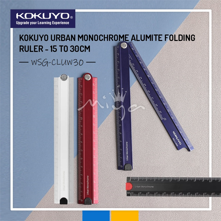 KOKUYO Urban Monochrome Alumite Folding Ruler / Metal Ruler for ...