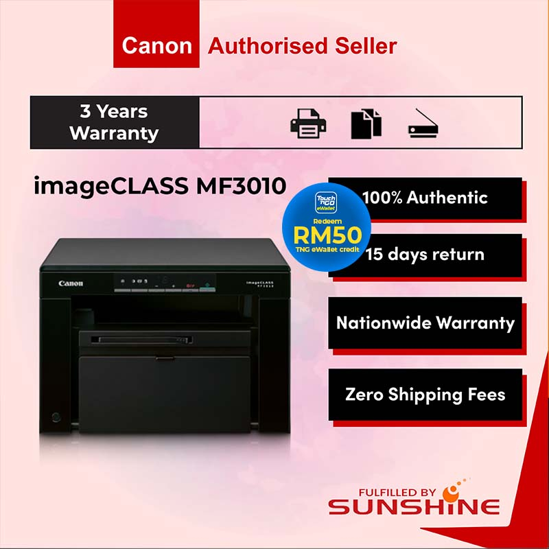 FREE TnG EWALLET RM50 Canon imageCLASS MF3010 M113W 3 IN 1 MONO LASER PRINTER ( PRINT / COPY ...