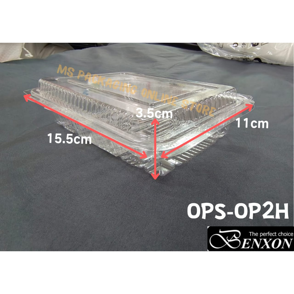 OPS - OP2H - BENXON Plastic Tray [ 100pcs± ] Bakery Disposable Plastic Clear Food Box - Bekas ...