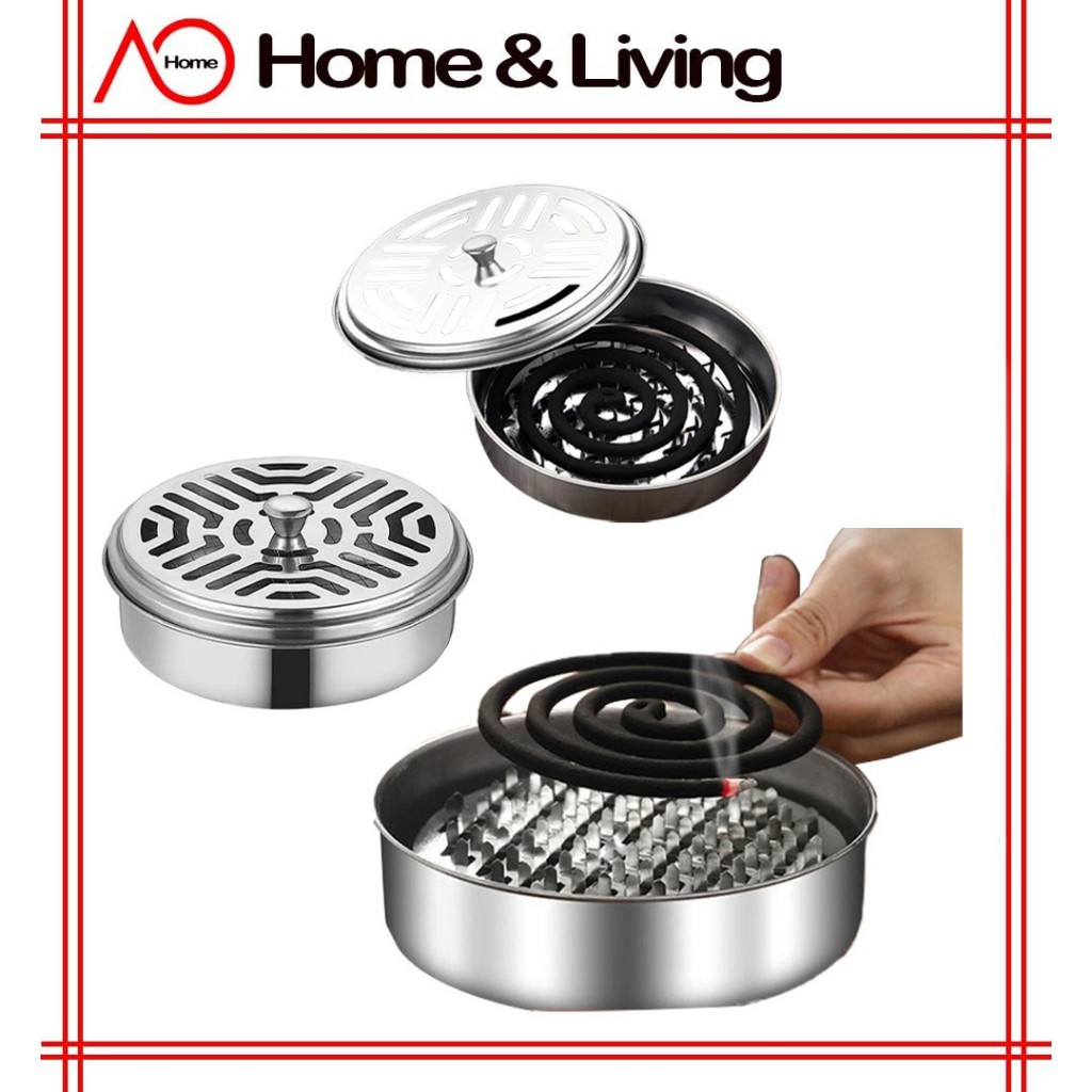 AO Home Metal Mosquito Coil Holder Repellent Incense Burner Tray With ...