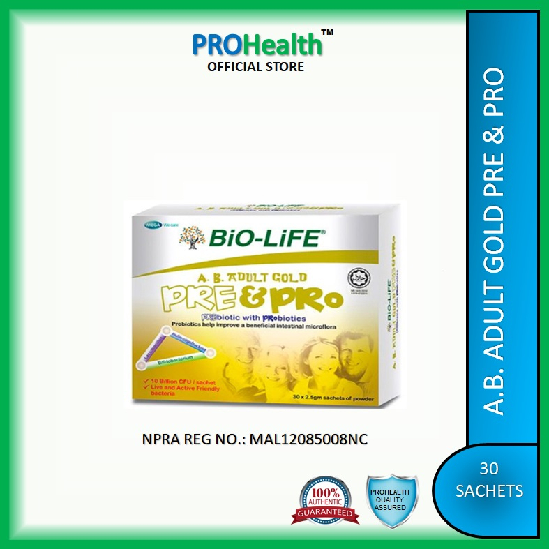 Bio-Life AB Adult Gold PRE & PRO Prebiotic with Probiotics Biolife ...