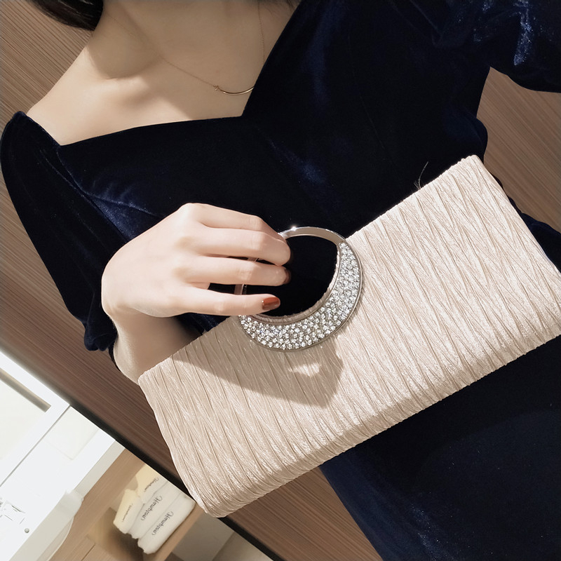 Flashing Water Diamond Handbag Fabric Comfortable Hand Pulled Crossbody ...