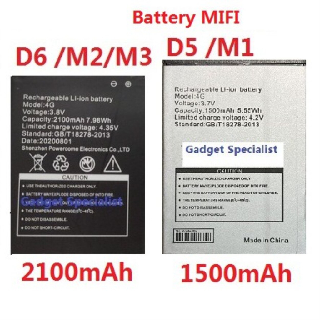 Mifi D6 battery D5 D6+ D7 D9 Q8 A8+ LT600 TENDA 4G185 4G180 M1 M2 M3 ...