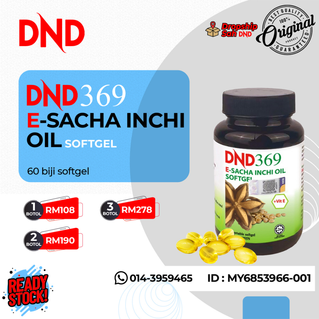 DND 369 E-SACHA INCHI OIL SOFTGEL DR NOORDIN DARUS (1 BOTOL /60 BIJI ...