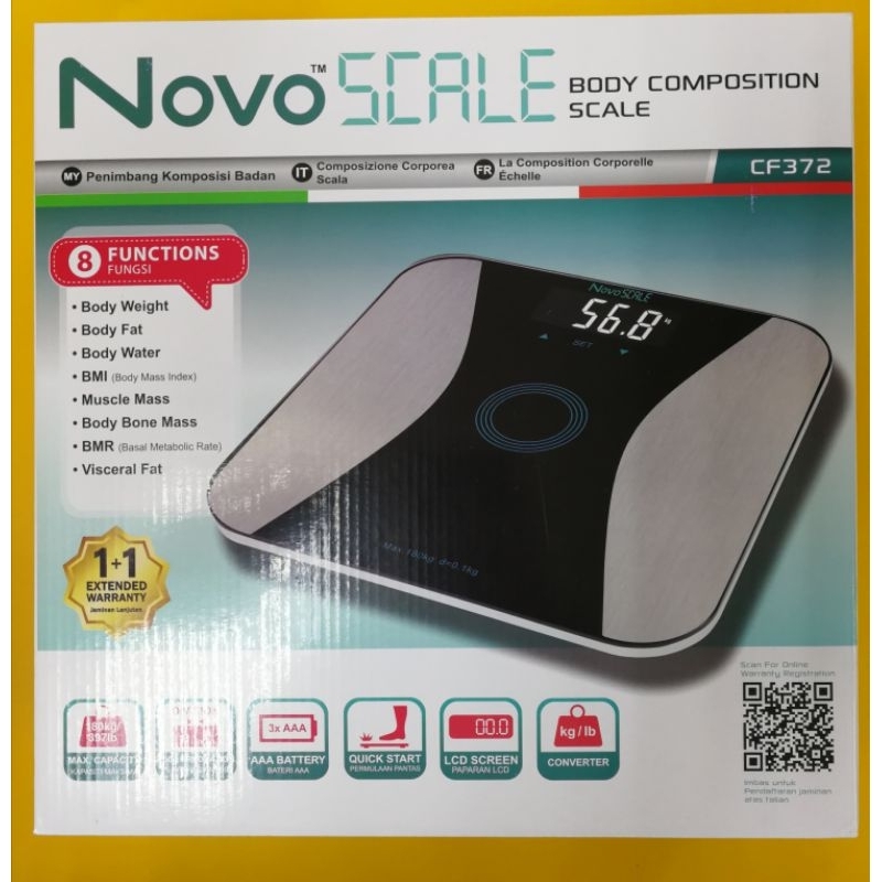 NOVOSCALE BODY COMPOSITION SCALE CF372 2YEAR WARRANTY | Shopee Malaysia