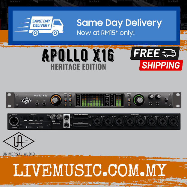 Universal Audio Apollo x16 Heritage Edition 18 x 20 Thunderbolt 3 Audio Interface with UAD DSP ...