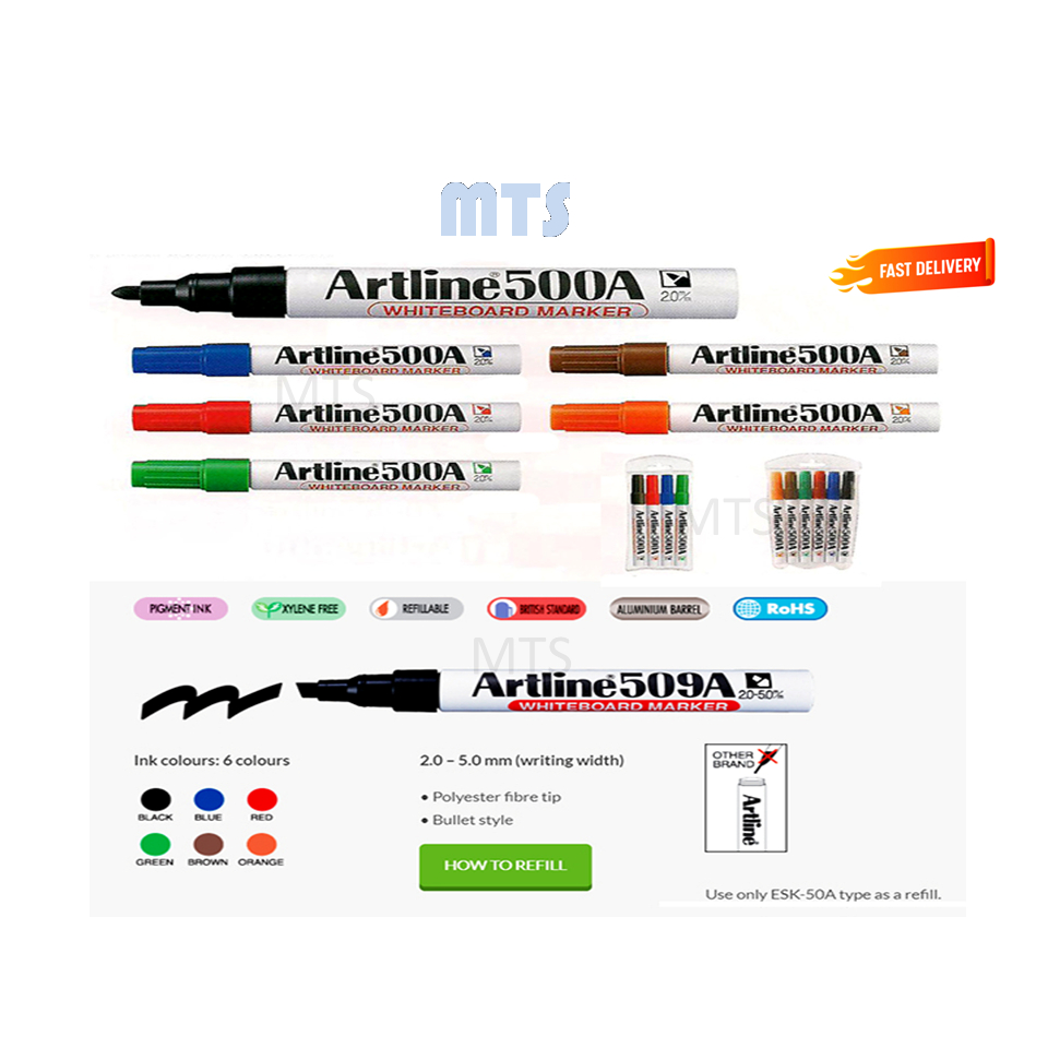 Artline Whiteboard Marker Pen 500A / 509A 500/509 2.0mm (1 Piece ...