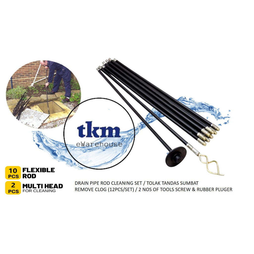 MITCO DRAIN PIPE ROD CLEANING SET / REMOVE CLOG / TOLAK TANDAS SUMBAT ...