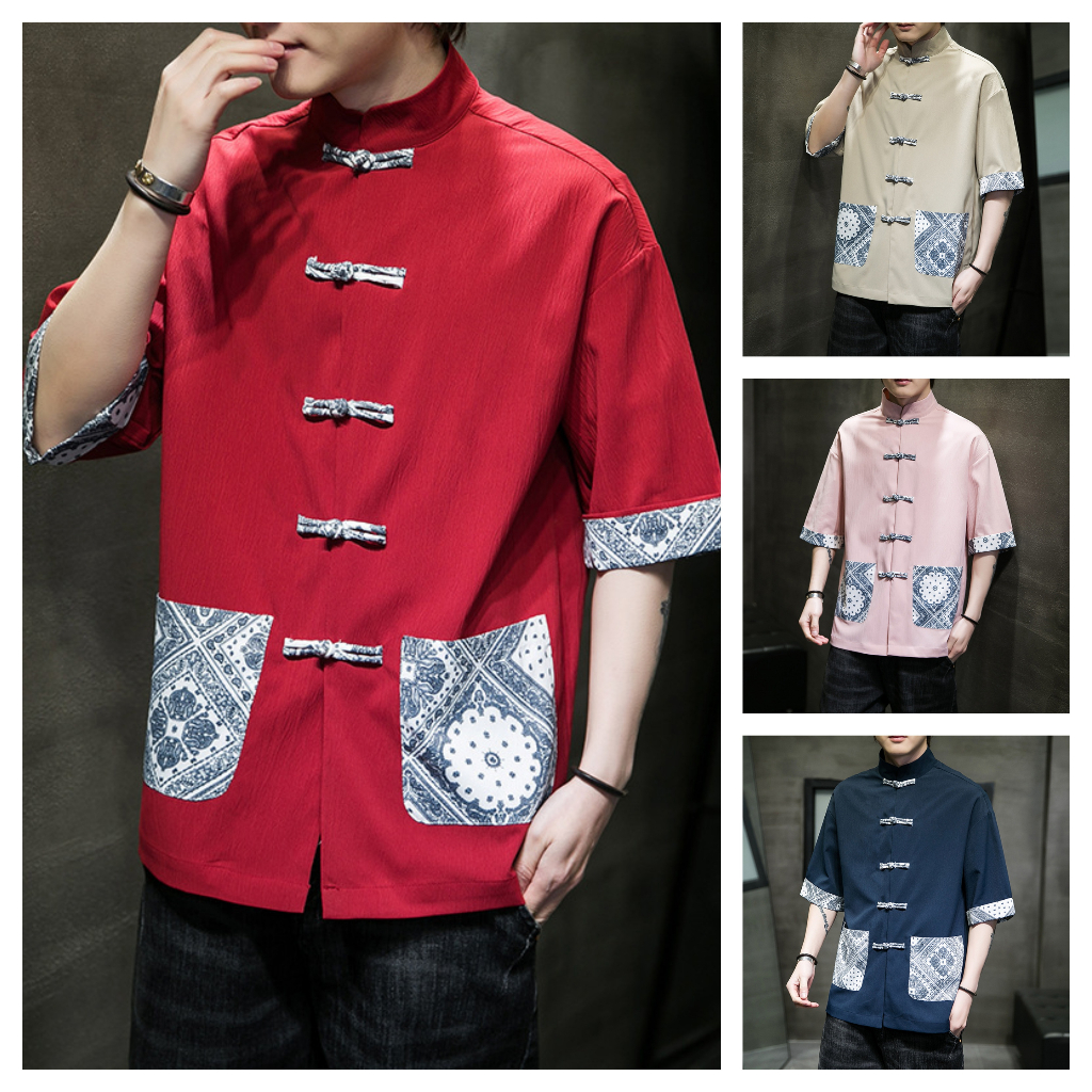 daidai (Ready Stock) CNY Men Man Shirt Chinese New Year Tang Suit Samfu ...