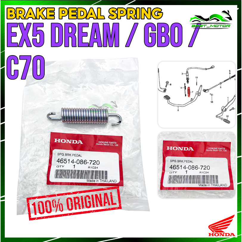100% ORIGINAL HONDA EX5 HP/EX5 DREAM/WAVE 100/GBO/GBOJ/C70 BRAKE PEDAL SPRING SPRING PEDAL BRAKE ...