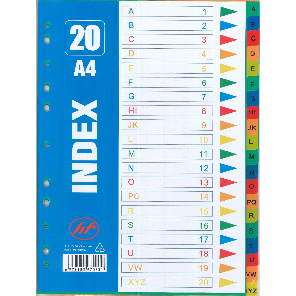PP COLOUR INDEX DIVIDER A-Z ( A4 SIZE ) | Shopee Malaysia