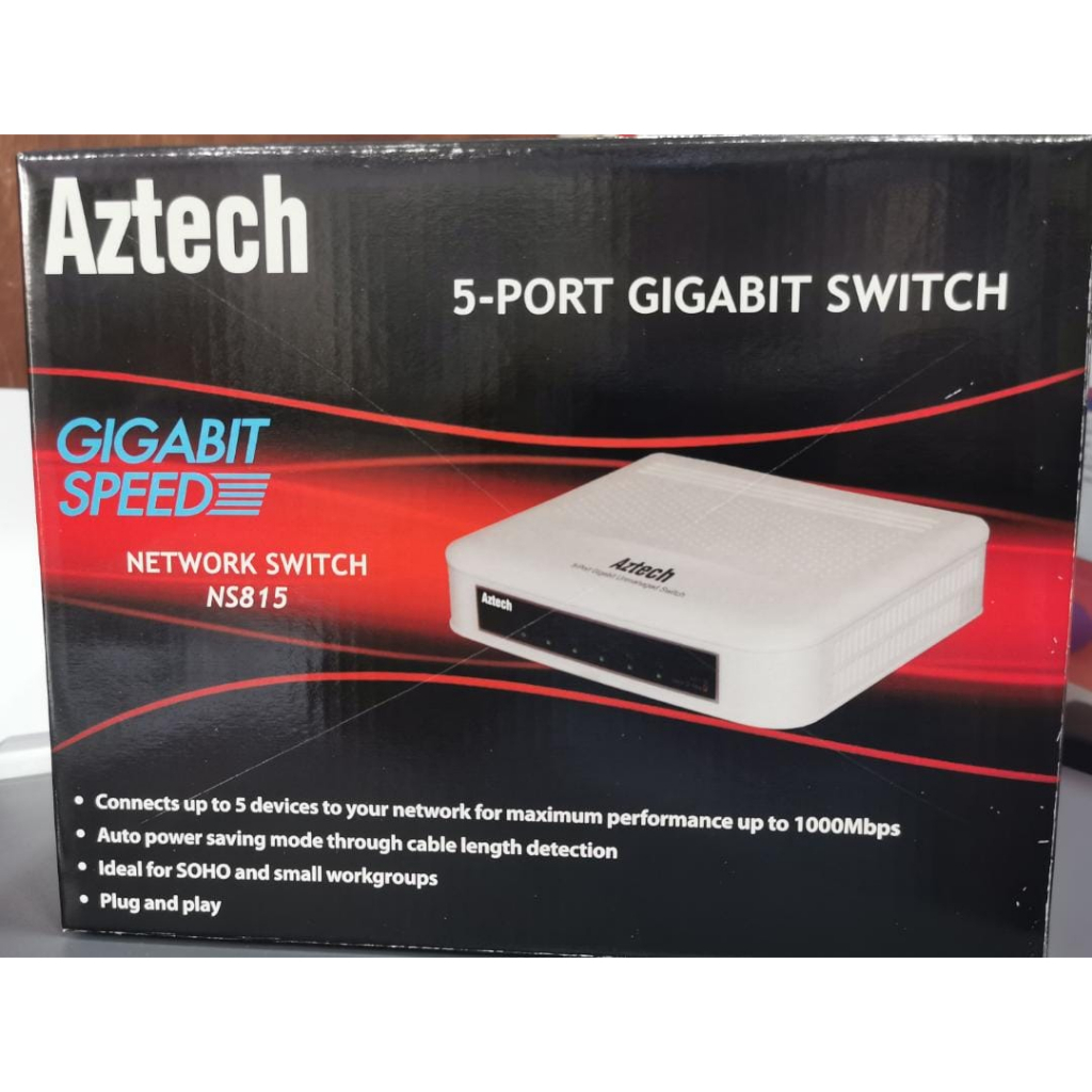 NS815 – AZTECH 5-PORT GIGABIT UNMANAGED SWITCH gigabit speed | Shopee ...