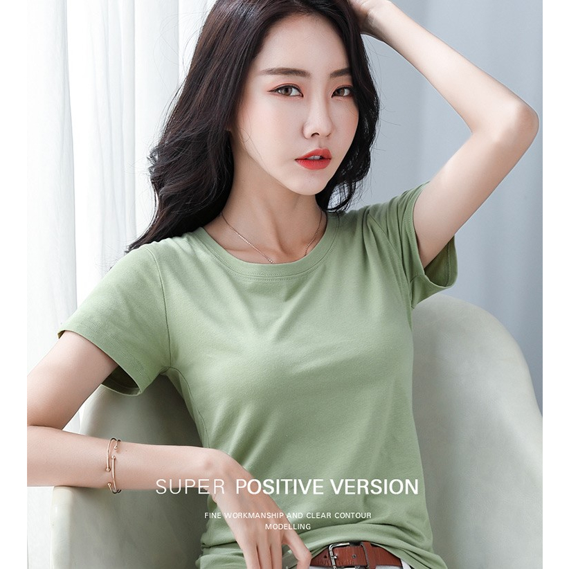 SK1635 -S to 5XL M'SIA Ready Stock Women Plain T-Shirt Women Top Female Top 实拍圆领纯棉短袖t恤 | Shopee ...