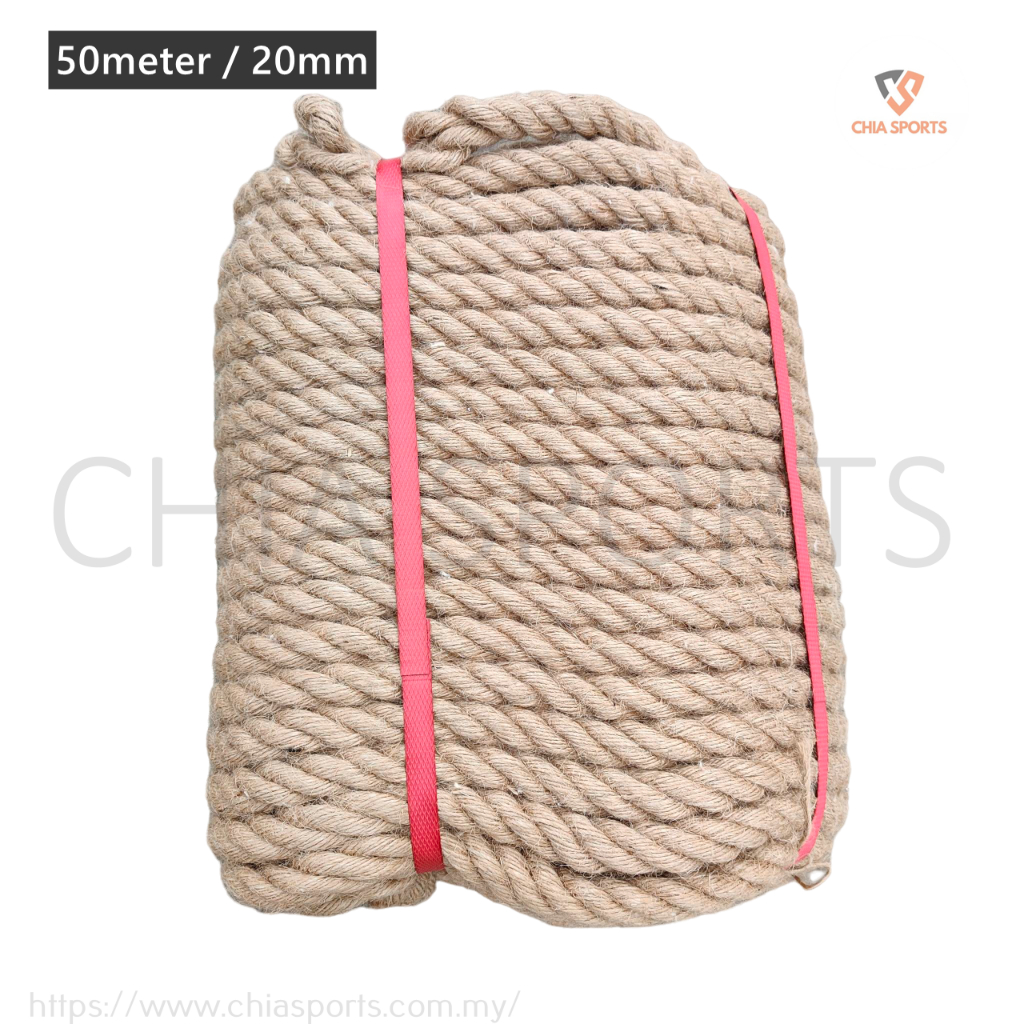 Natural Jute Rope 50m 2cm 20mm DIY Craft Gardening Decoration Kid Tug ...