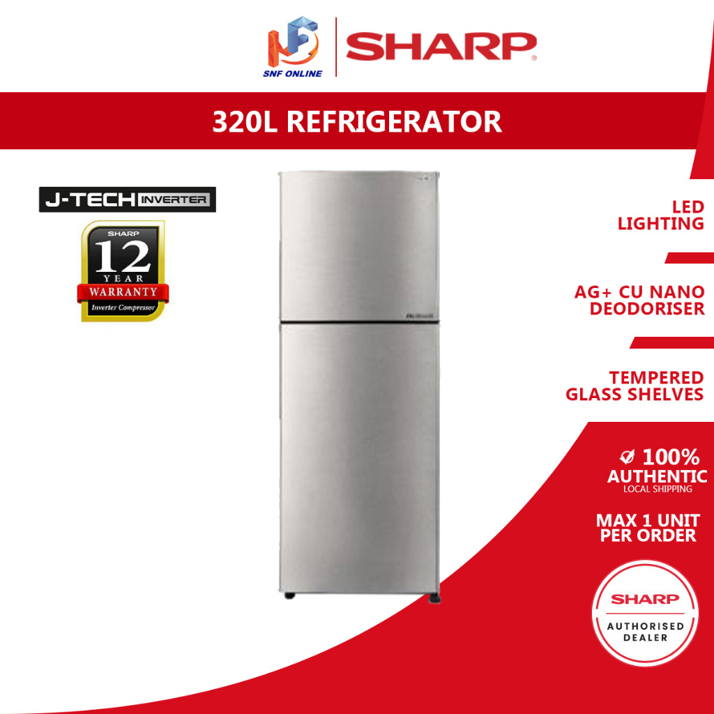 Sharp Peti Ais 2 Pintu - 320L Refrigerator Inverter SJ3222MSS | Shopee ...