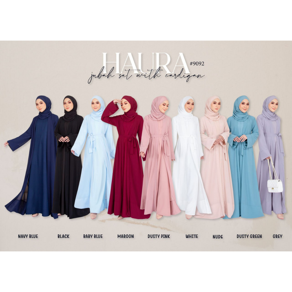 CHICCHOC HAURA JUBAH DAN CARDIGAN SET MUSLIMAH NURSING DAN WUDHU ...