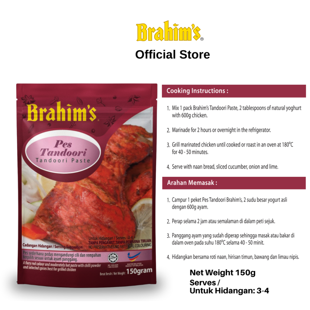 Brahim's Cooking Paste (Red Pouch) | Shopee Malaysia