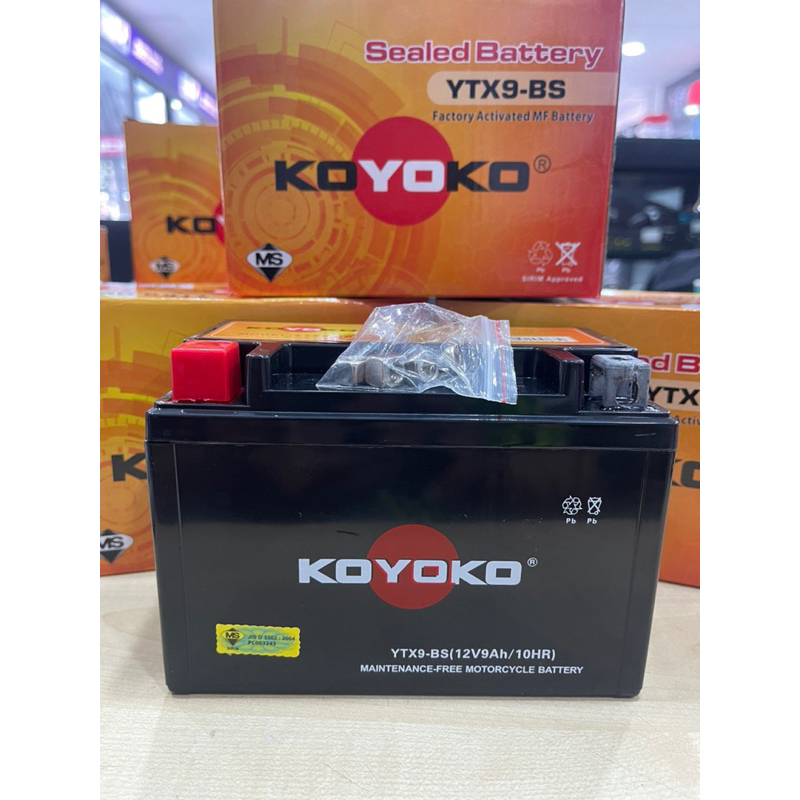 KOYOKO YTX9-BS SEALED FREE MAINTENANCE MOTORCYCLE BATTERY | Shopee Malaysia