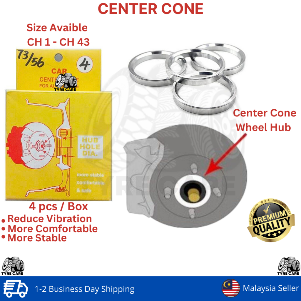 Center Cone (4pcs/bx) wheel hub adapter centric center cone rings CH01 ...