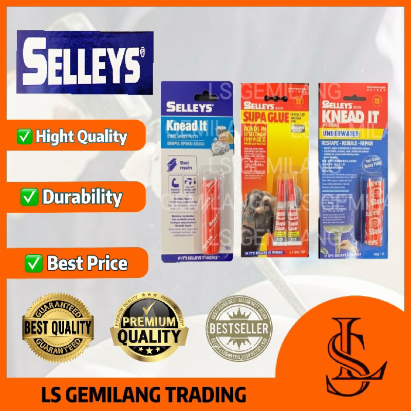 LS GEMILANG knead it SHELLEYS SELLEYS SUPER GLUE UNDERWATER EPOXY PUTTY ...