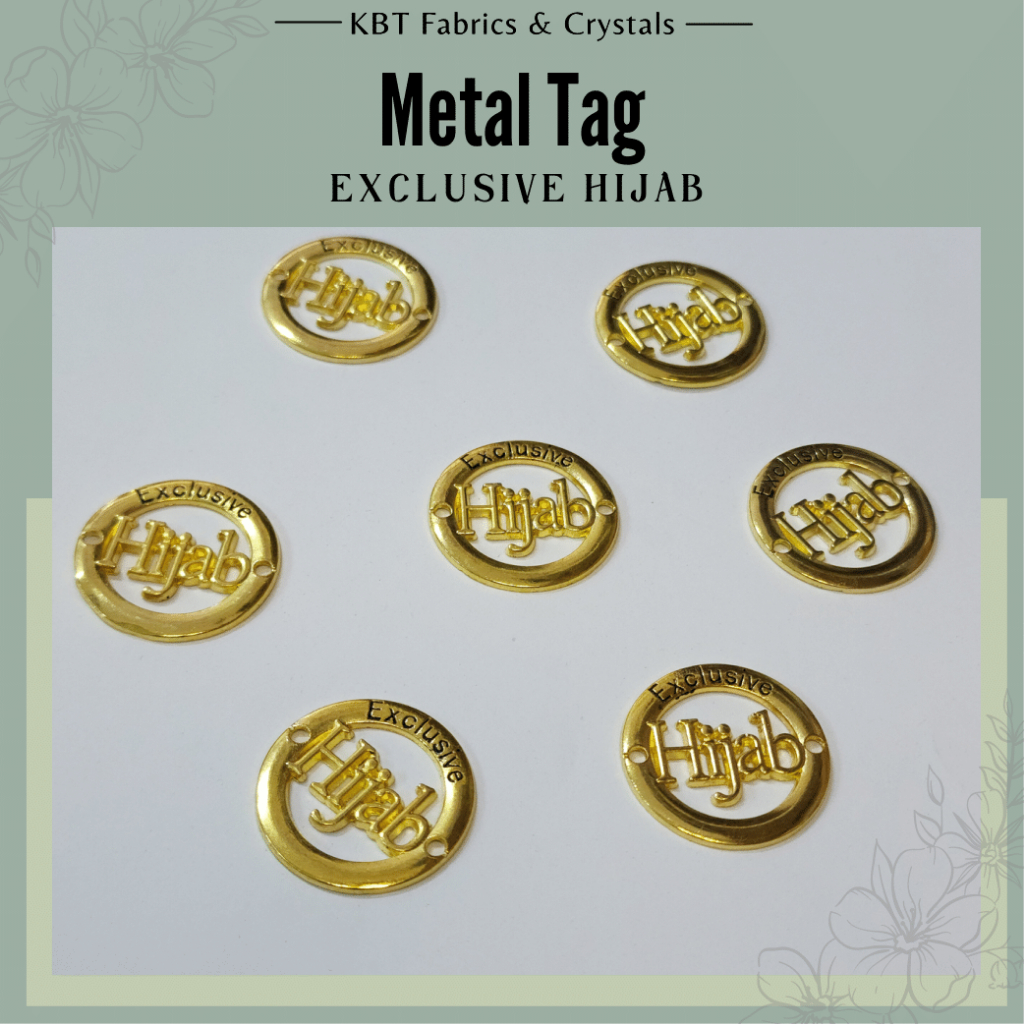 "EXCLUSIVE HIJAB" Alloy Iron Metal Label Tag Handmade Premium Quality ...