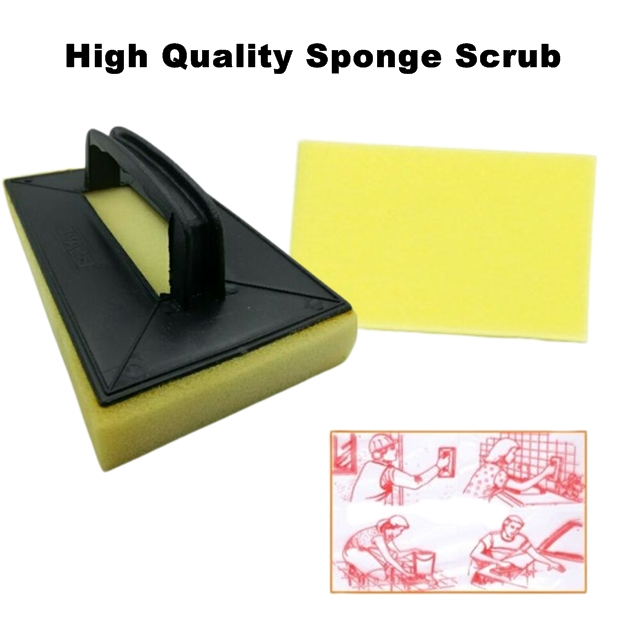 High Quality Sponge Scrub Yellow/Sponge Scrub With Handle For Plaster ...