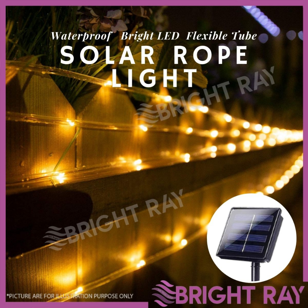 [SOLAR /USB] 5/12 MTR 8Mode Waterproof Solar LED Rope Light Solar Garden Light USB Fairy String ...
