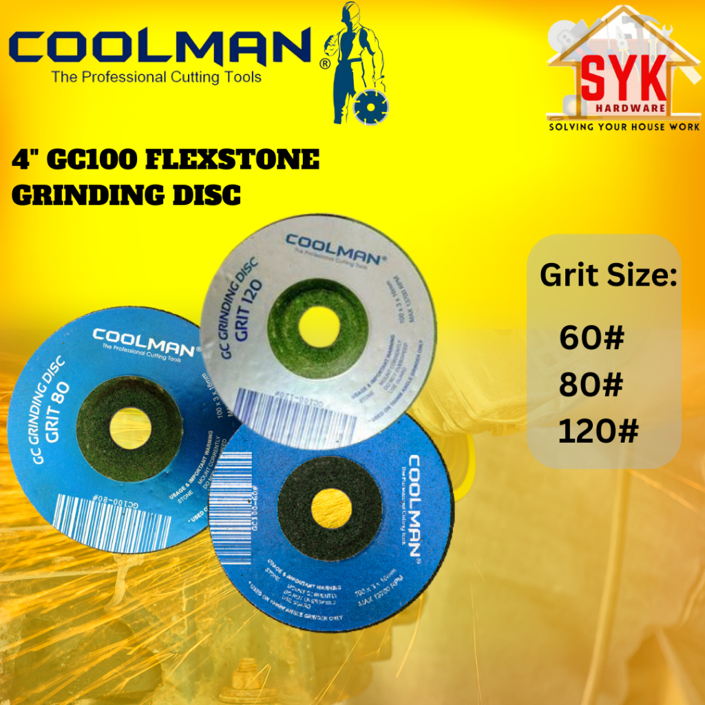 SYK Coolman GC100 4 Inch Flexstone Grinding Disc Grinder Tool Stainless ...