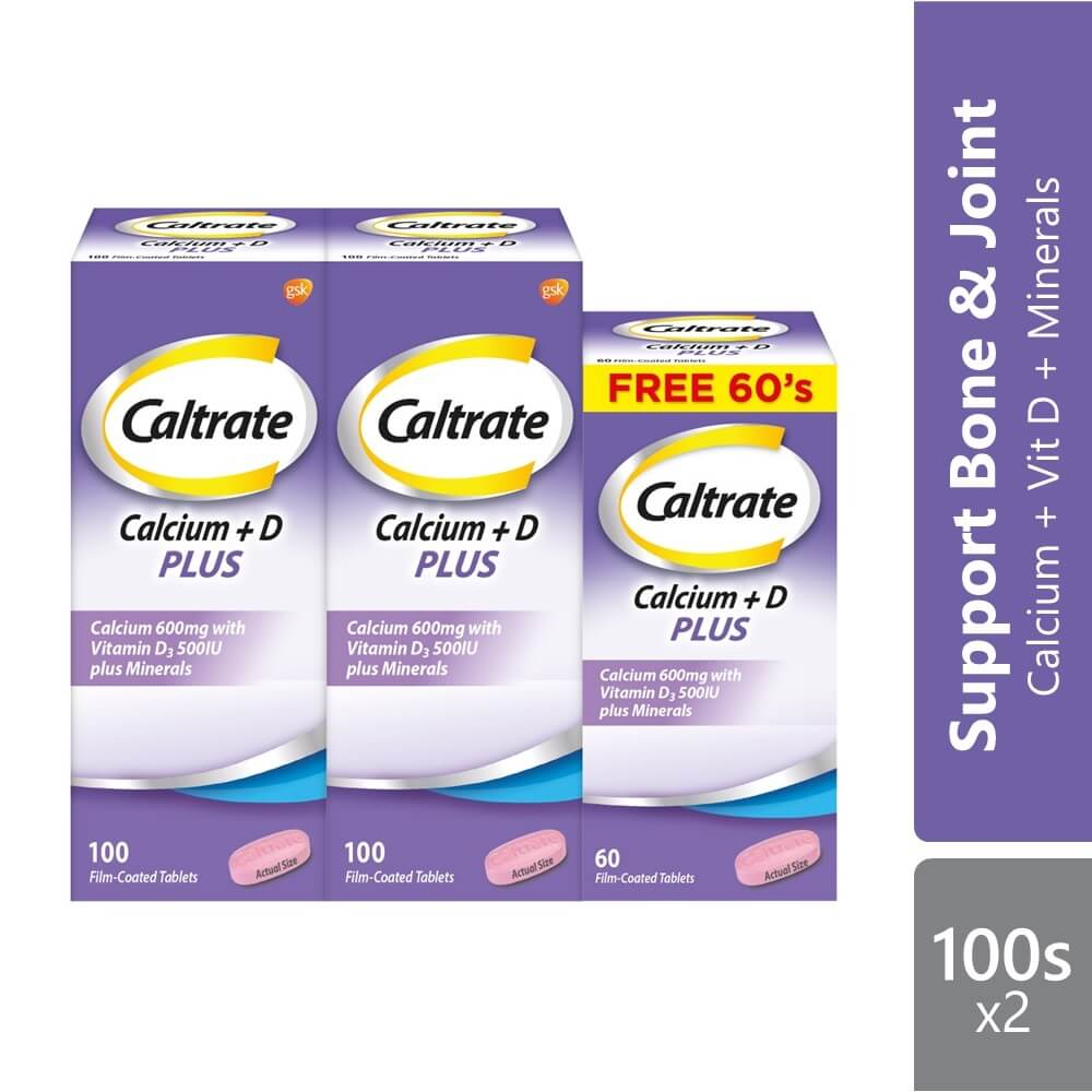 Caltrate 600 Plus Calcium Dietary Supplement For Bone Health With ...
