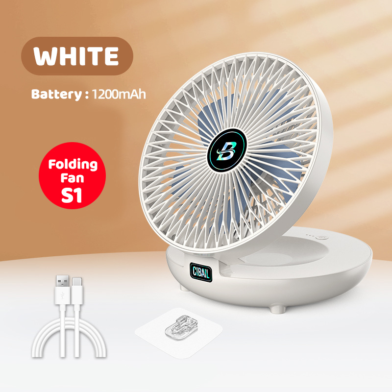 Storage Table Lamp Circulating Fan with Hook I Portable Rechargeable ...