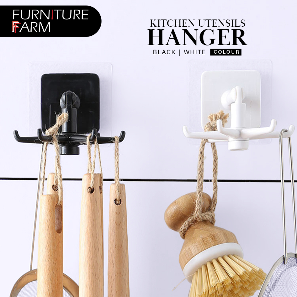 Furniture Farm: 360° Rotatable kitchen utensil hanger /Wall-mounted ...
