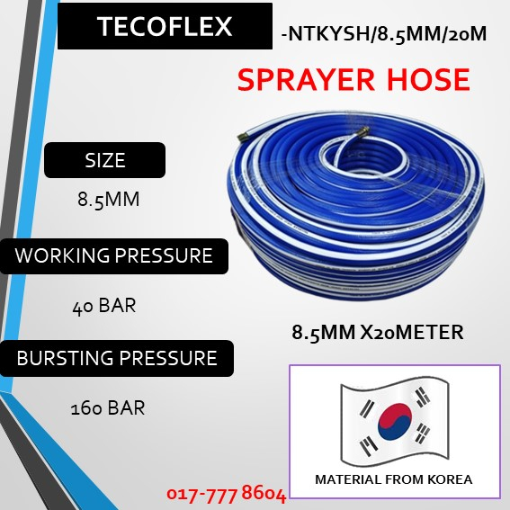 TECOFLEX PVC Reinforced High Pressure Hose 8.5MM (40Bar) - Heavy duty ...