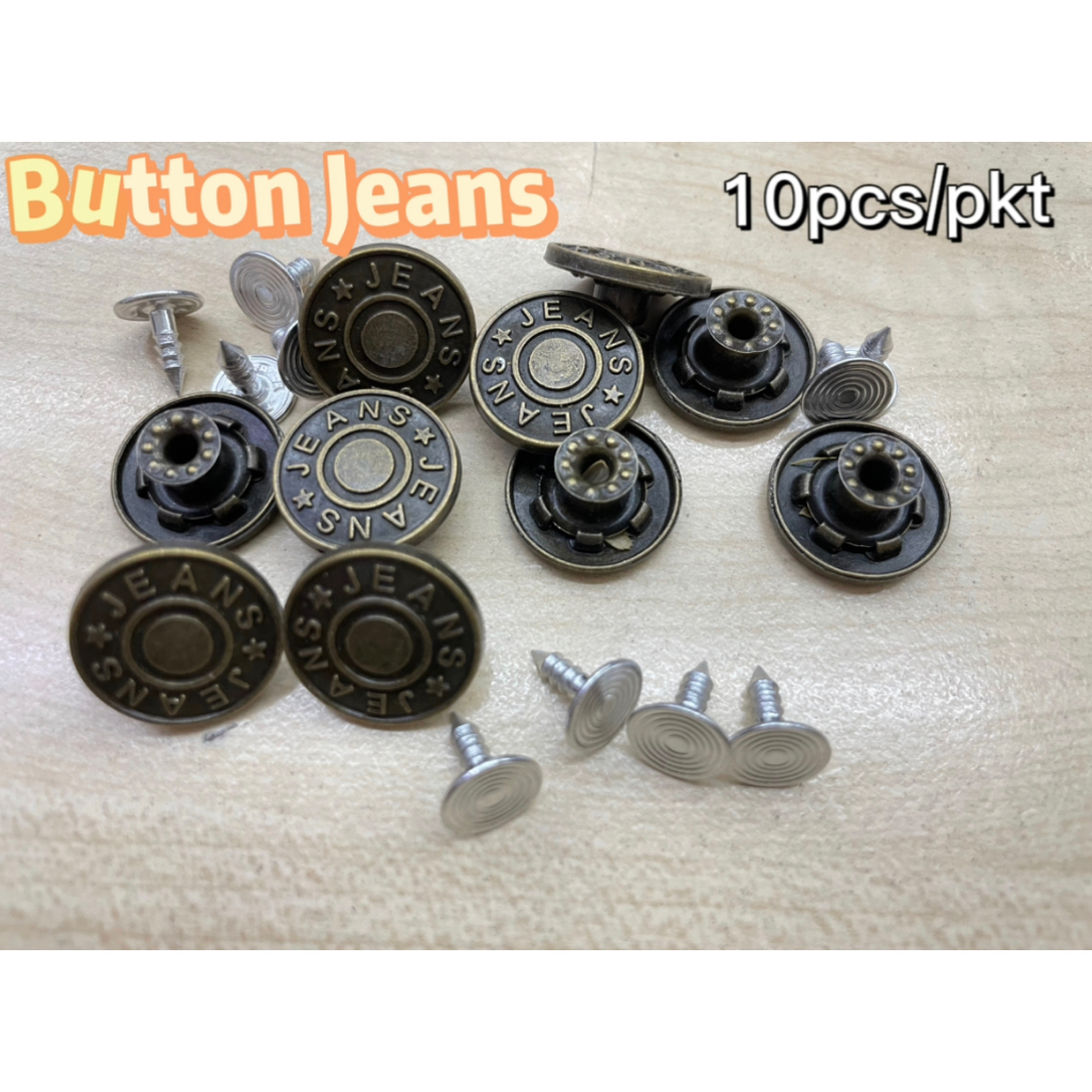 10pcs Jeans Buttons 17mm / Butang Jeans copper (jeans) | Shopee Malaysia