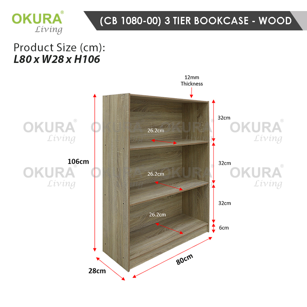 OKURA 12 Compartments Multipurpose Storage Book Shelf File Cabinet ...