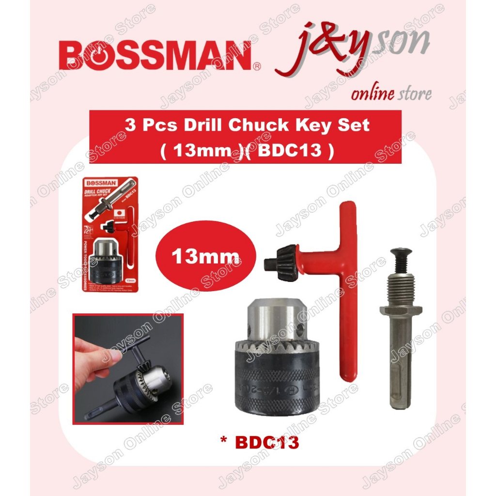 BOSSMAN 13mm SDS Drill Chuck Head Set With Adapter & Key ( BDC13 ...