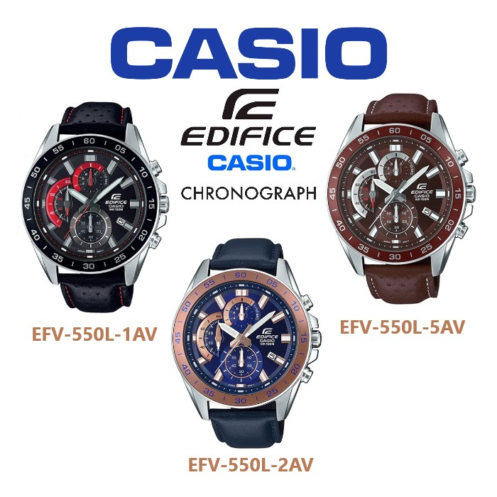 Casio Edifice Chronograph Men's Watch EFV-550L | Shopee Malaysia