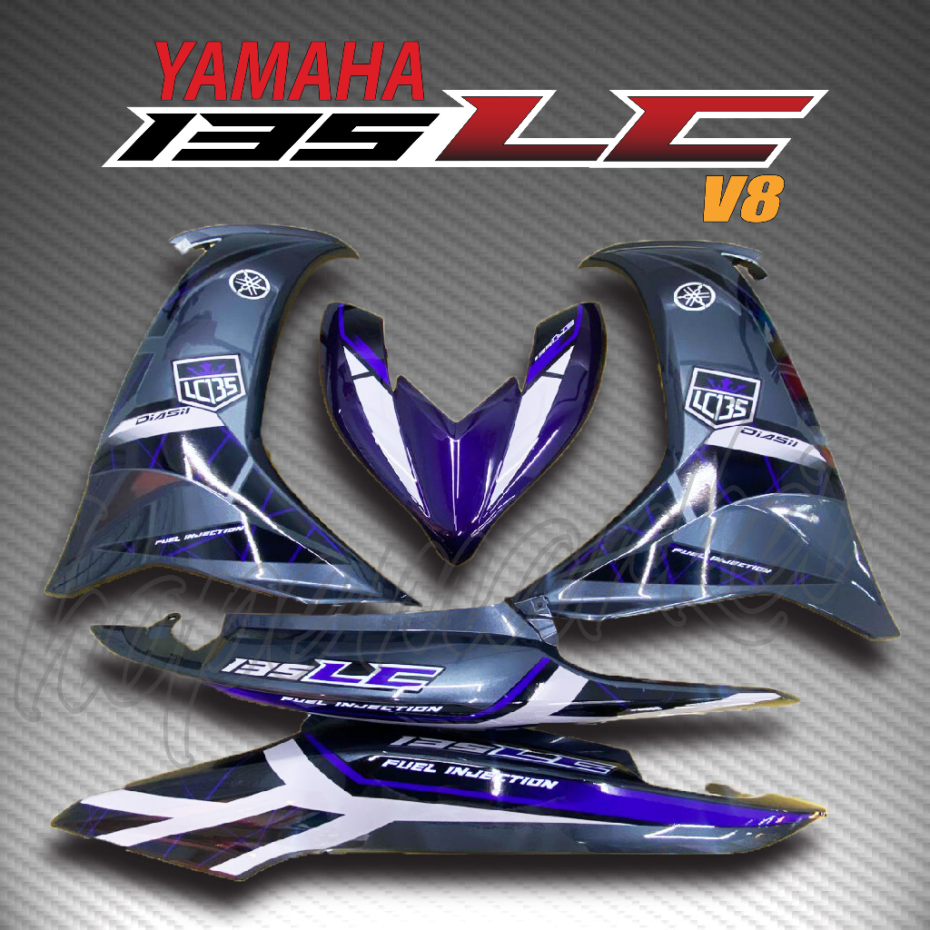 STRIPE MOTOR YAMAHA LC135 V8 ( 201 ) CUSTOM DESIGN BODY STICKER ( READY ...