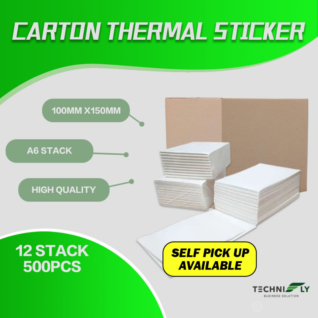 CARTON Thermal Sticker A6 500PCS Stack 100*150mm High Quality ...