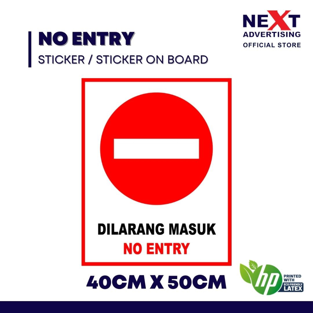 No Entry Sign | Sticker or Sticker on Board | Shopee Malaysia
