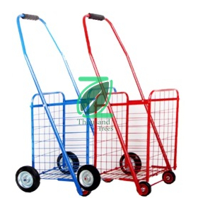 1 Unit Folding Market Trolley Shopping Cart Troli Pasar Trolley Cart ...