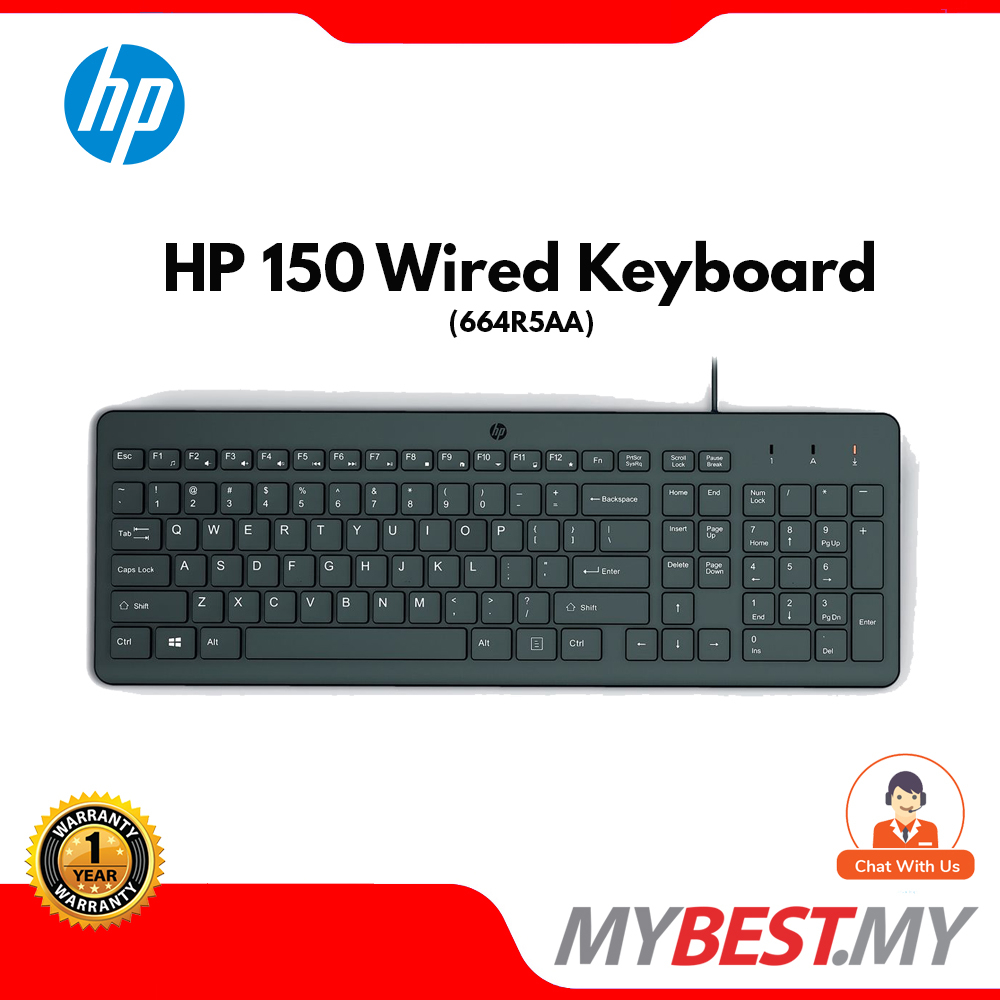 HP 150 Wired USB Keyboard (664R5AA) | Shopee Malaysia