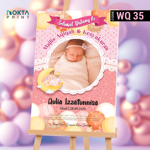 💖Welcome Board Aqiqah💖Majlis Kesyukuran | Welcome Board | Sticker ...