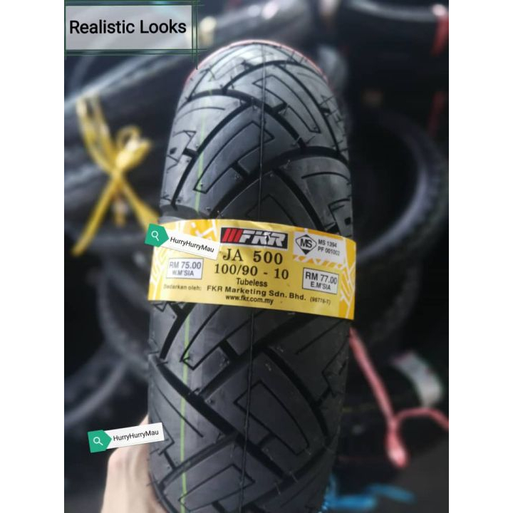 FKR JA500 100/90-10 Tubeless Tyre Tayar Scooter saiz 10 | Shopee Malaysia