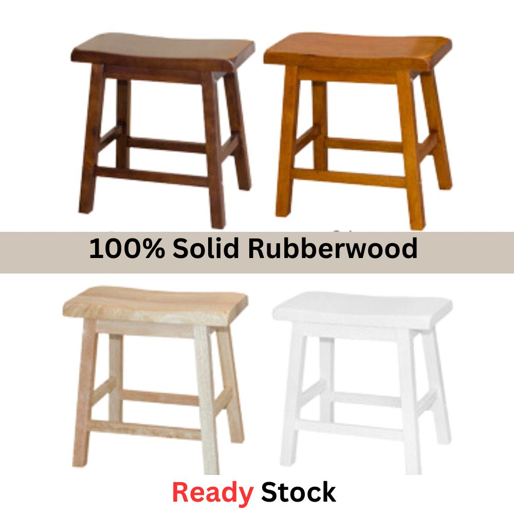 🇲🇾 Saddle Wood Dining Chair, Kerusi Makan Kayu Getah, Rubberwood ...