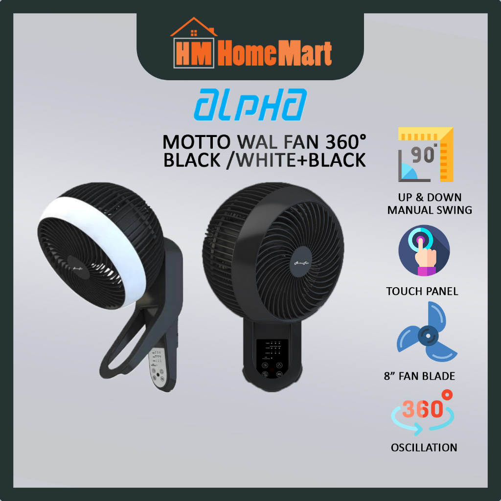ALPHA MOTTO WALL FAN 360 (1 Year Warranty) | Shopee Malaysia