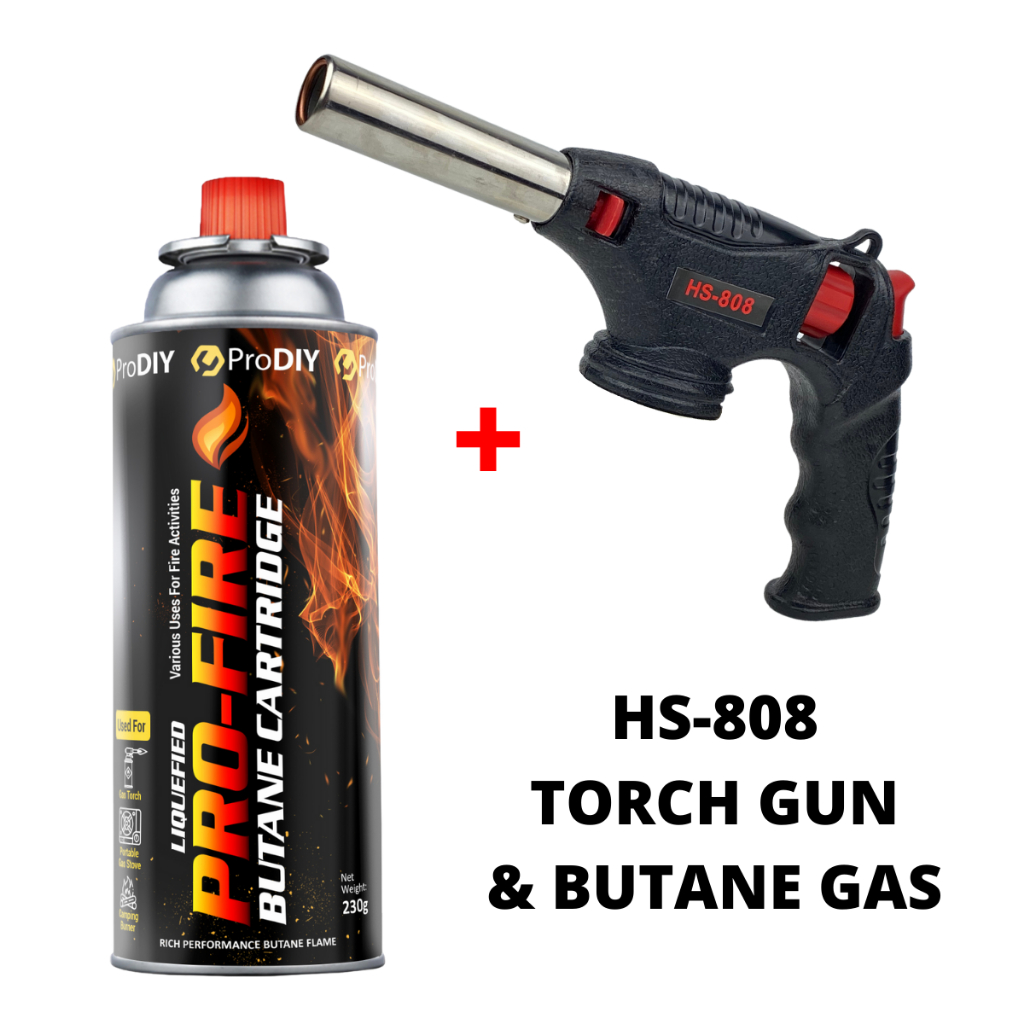 HS-808 Multipurpose Gas Torch Camping Butane Burner Welding Fire Maker Flame Gun Baking Cooking ...