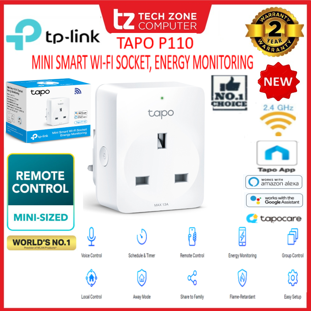 TP-LINK TAPO P110 Mini Smart Wi-Fi Socket, Energy Monitoring | Shopee ...