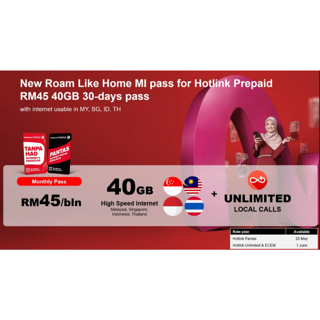 ROAMING WITH New HOTLINK prepaid >> June 1st will start MONTLY RM45 ...