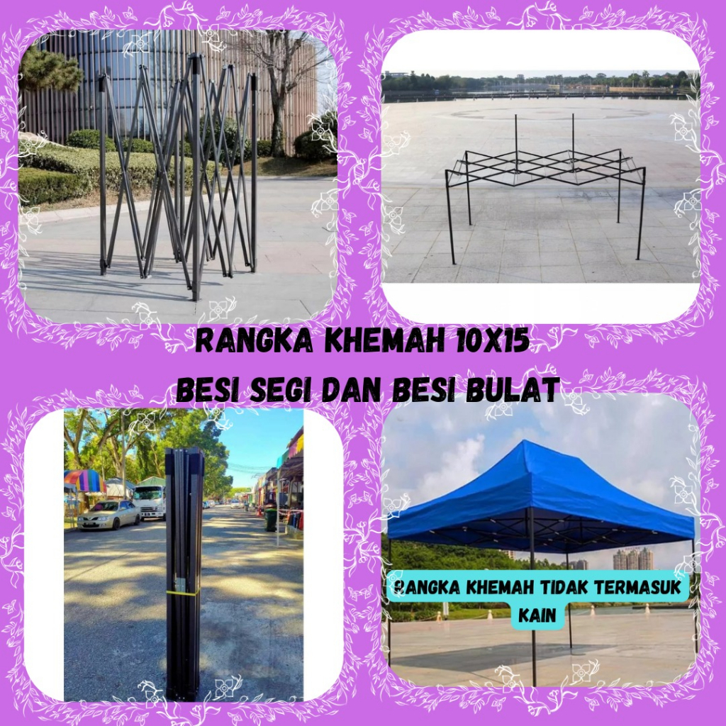 RANGKA KHEMAH SAHAJA SAIZ 10X15 / RANGKA KANOPI 10X15 | Shopee Malaysia